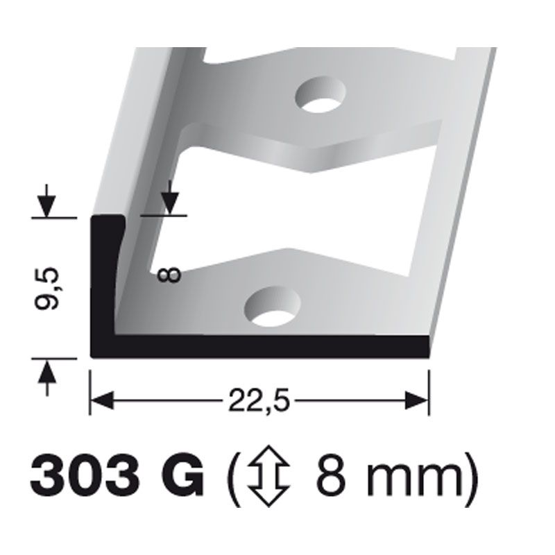 Küberit Fliesenabschlußprofil 8 Mm Typ 303 G 250 Cm Edelstahloptik