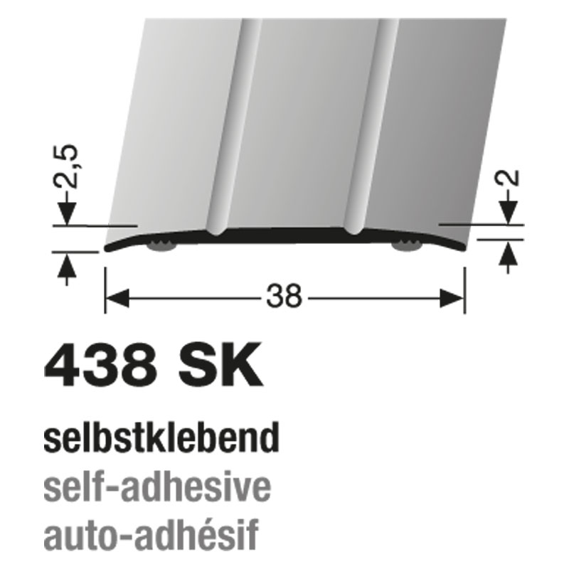 Küberit Alu Übergangsprofil 38 Mm Typ 438 Sk 300 Cm Schwarz Ral 9005