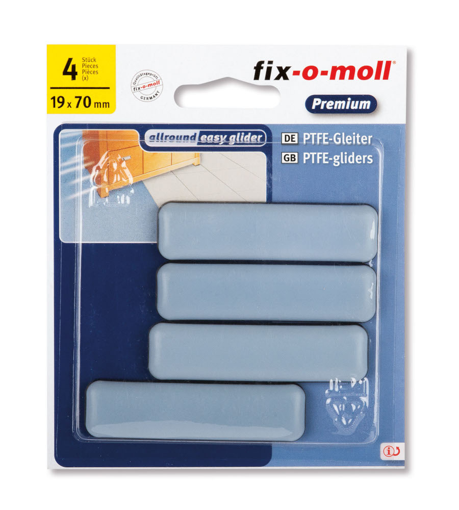 fix-o-moll PTFE Allround Easy-Glider, 70 x 19 mm, 4 Stück | 3566492