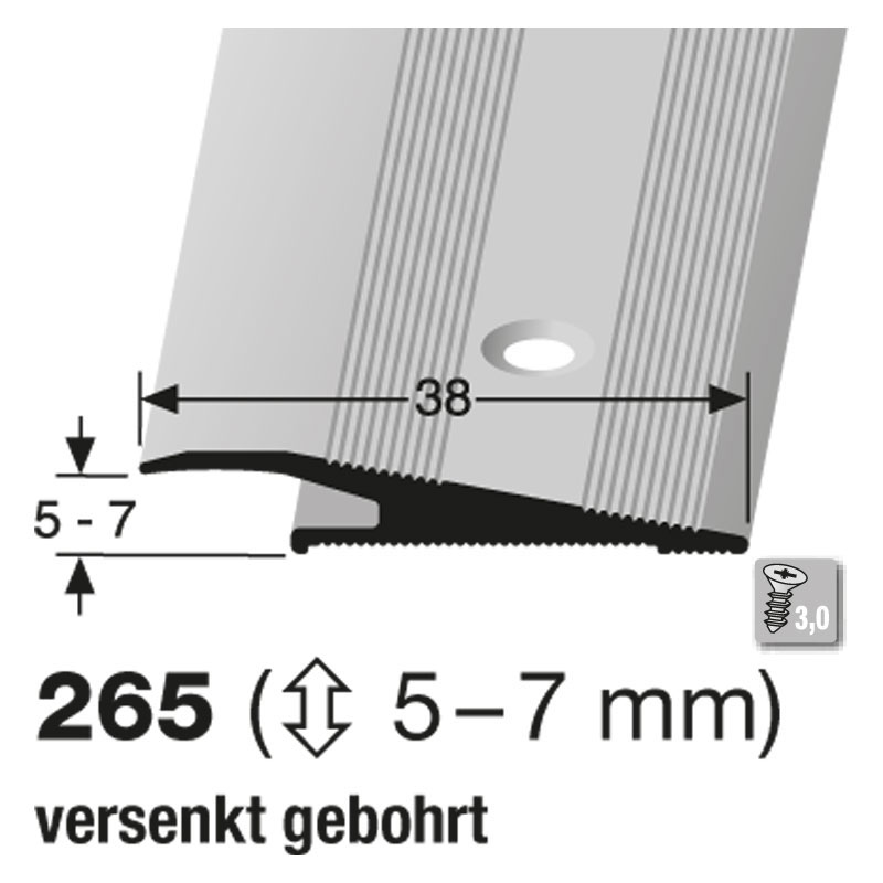 Küberit Alu Rampenprofil Typ 265, 270 cm, sand (F9) | sand (F9) | 270 ...