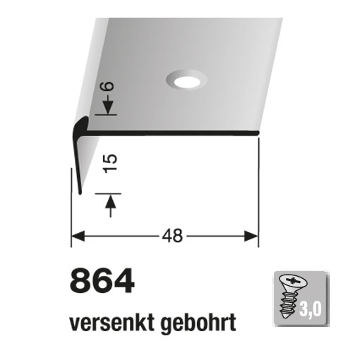 Küberit Alu Treppenkantenprofil Typ 864 250 Cm Bronze F6 Bronze