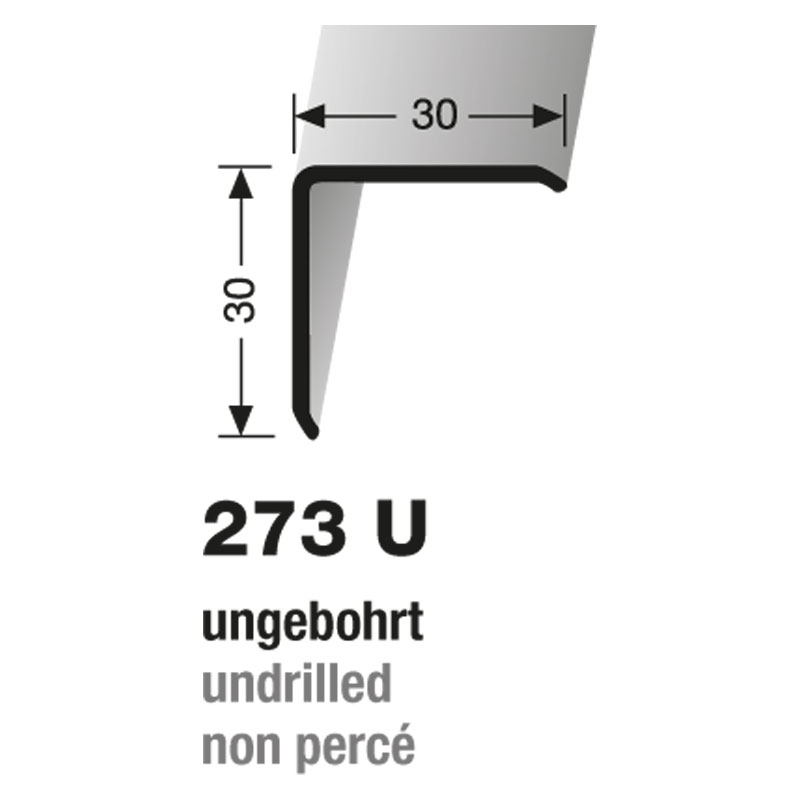 Küberit Eckschutz 30 X 30 Mm Typ 273 U 250 Cm Edelstahloptik F2g