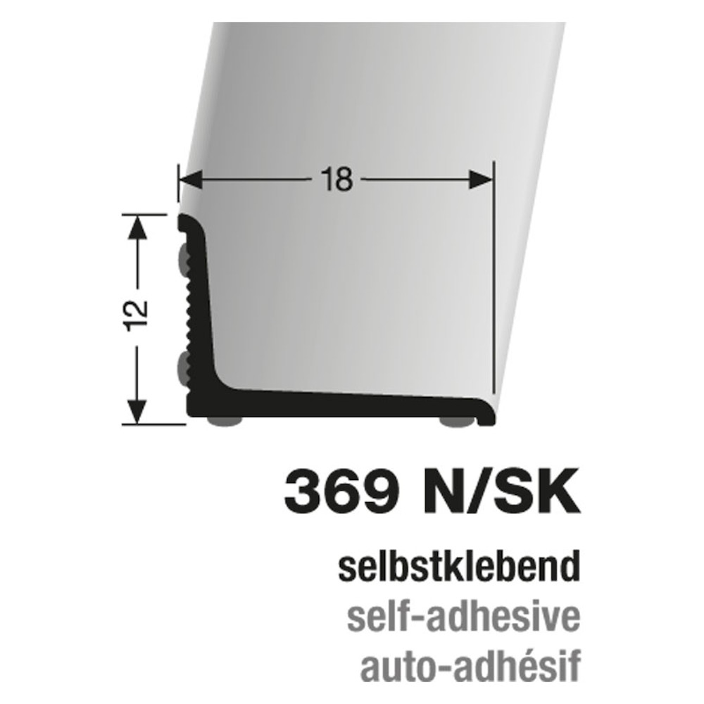 Küberit Alu Abschlussprofil Typ 369 N/SK, 270 cm, silber (F4) | silber (F4) | 270 cm | 369NSK270 ...